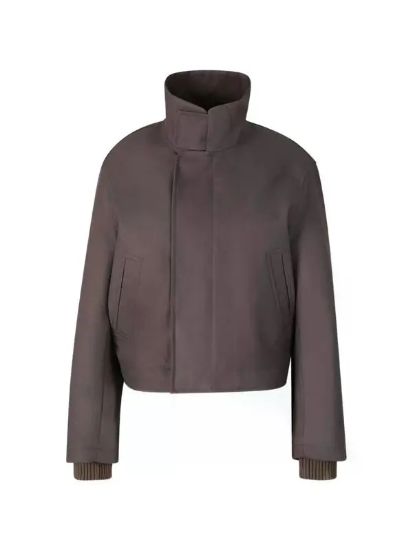 Victoria Beckham High-neck Zip-up Jacket With Ribbed Trim