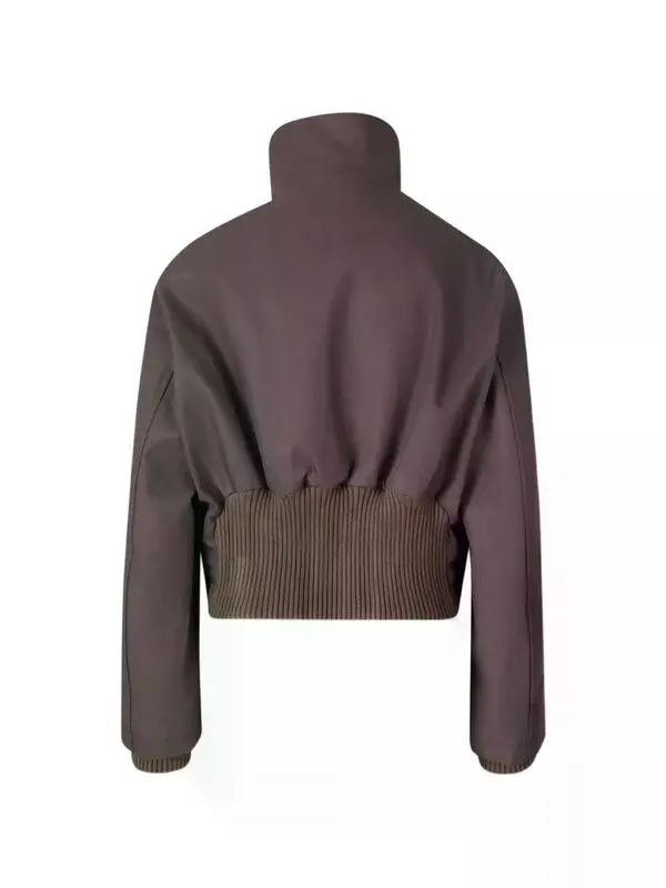 Victoria Beckham High-neck Zip-up Jacket With Ribbed Trim