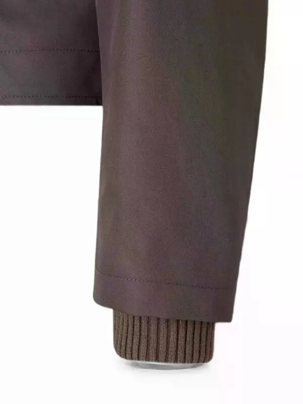 Victoria Beckham High-neck Zip-up Jacket With Ribbed Trim