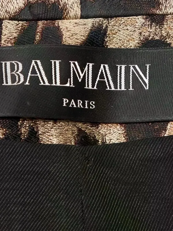 Balmain Leopard-jacquard Single-breasted Blazer