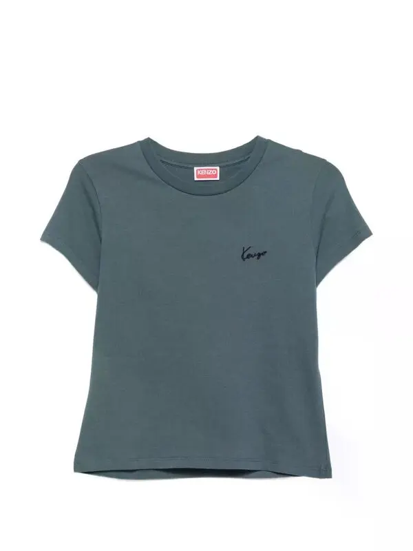 Kenzo Logo Embroidered T-shirt - Blue
