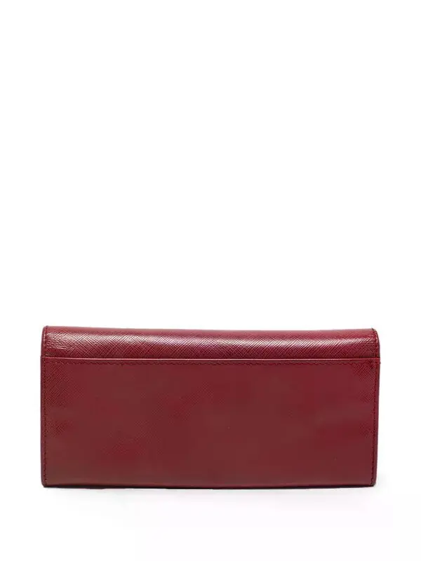 FERRAGAMO Double-gancio-plaque Continental Wallet - Red