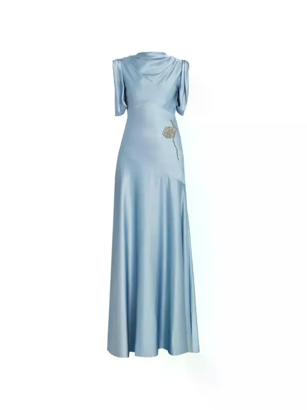 Erdem Embroidered Satin-cady Gown