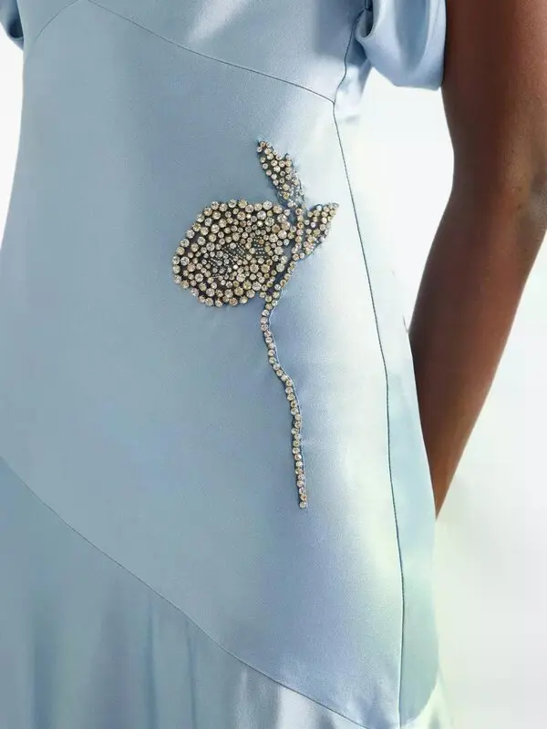 Erdem Embroidered Satin-cady Gown