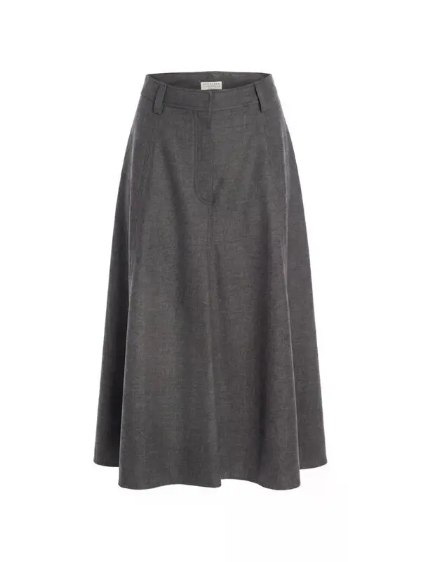 Brunello Cucinelli A-line Panelled Midi Skirt