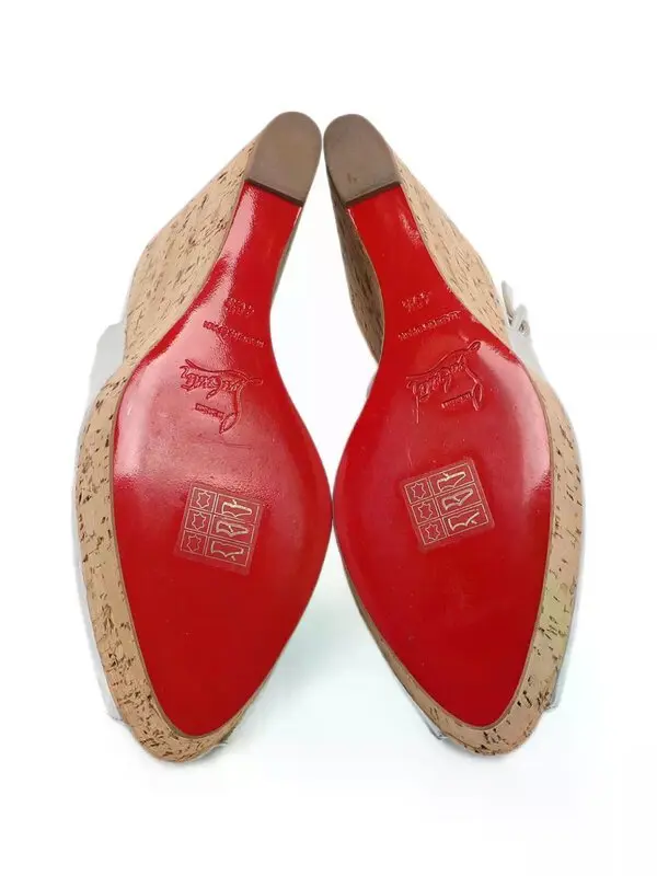 CHRISTIAN LOUBOUTIN Une Plume Peep-toe Wedge Sandals