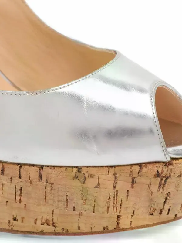 CHRISTIAN LOUBOUTIN Une Plume Peep-toe Wedge Sandals