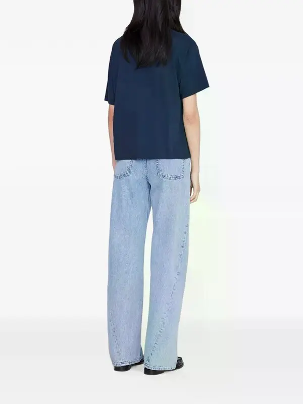 ANINE BING Cade T-shirt Melrose Stencil Navy