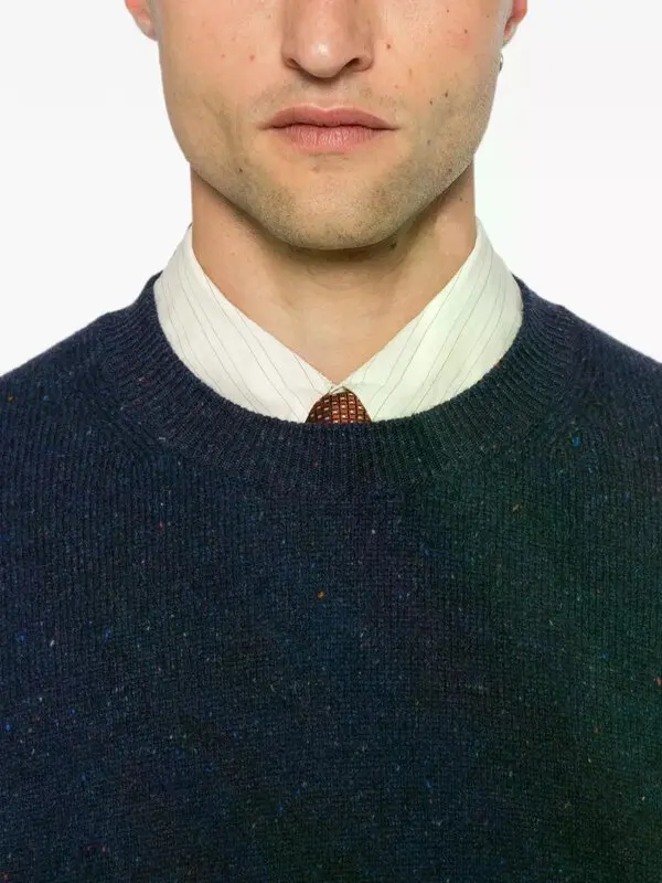 Eleventy Crew Neck Flecked Knit Sweater