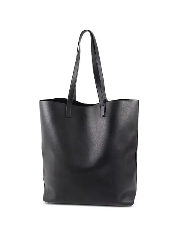 Saint Laurent Logo-detail Leather Tote Bag - Black
