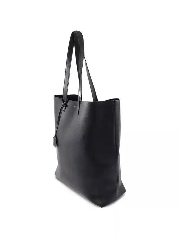 Saint Laurent Logo-detail Leather Tote Bag - Black