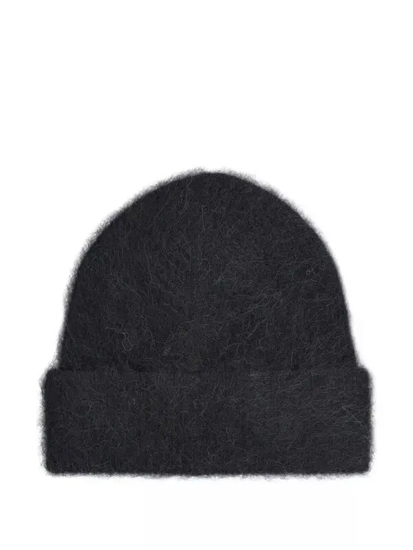 Isabel Marant Étoile Logo Patch Knitted Beanie Hat - Black