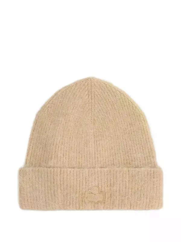 Isabel Marant Étoile Logo-patch Ribbed-knit Beanie Hat - Neutrals
