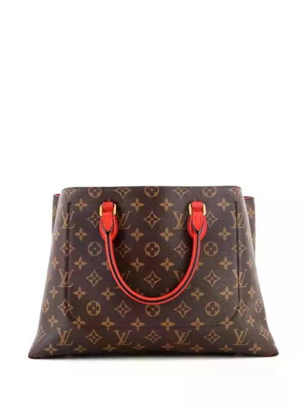 LOUIS VUITTON Flower Monogram Canvas Tote Bag - Brown