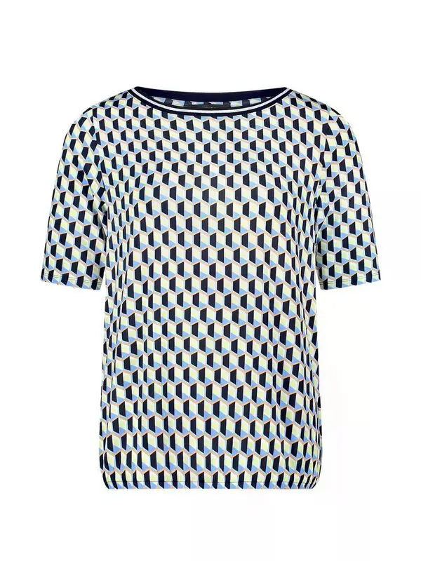 BETTY BARCLAY Geometric Print Short Sleeve Top