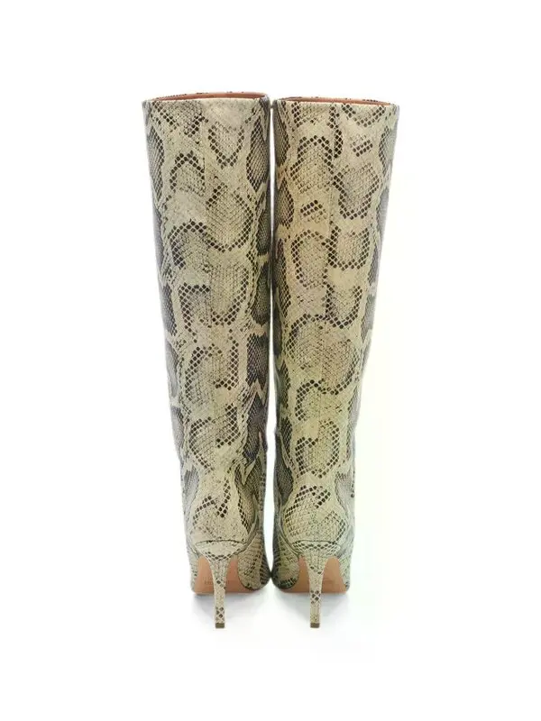 Paris Texas Croc-embossed Knee-high Stiletto Boots