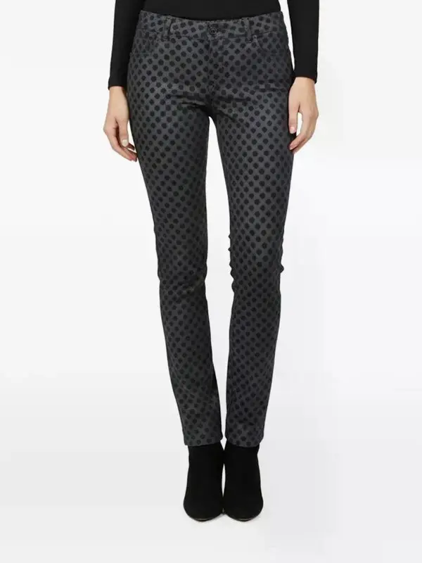 Dolce & Gabbana Polka-dot Slim-fit Jeans - Grey