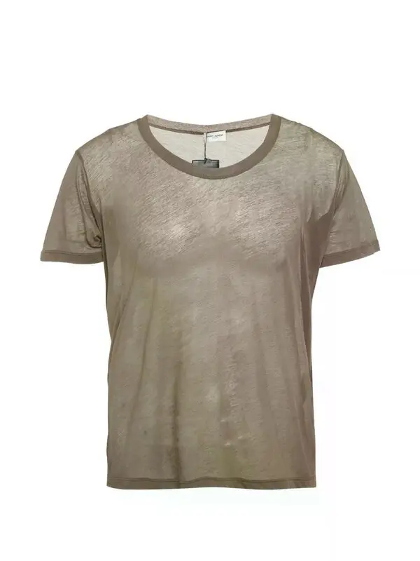 Saint Laurent Sheer Jersey T-shirt - Grey