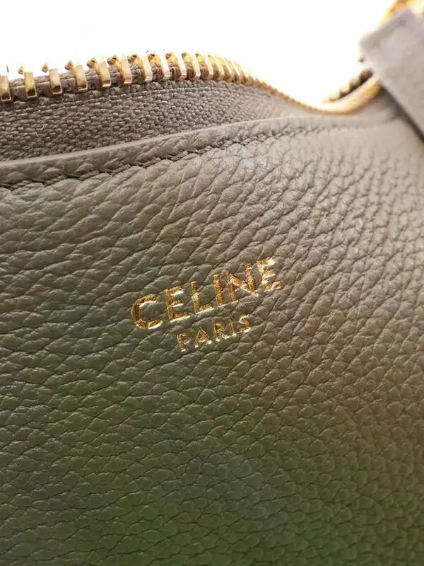 Celine Leather Satchel - Grey