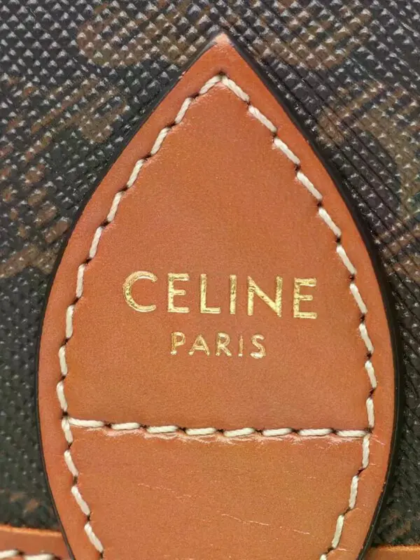 Celine 2018-2022 Medium Triomphe Coated Canvas Folco Crossbody Bag