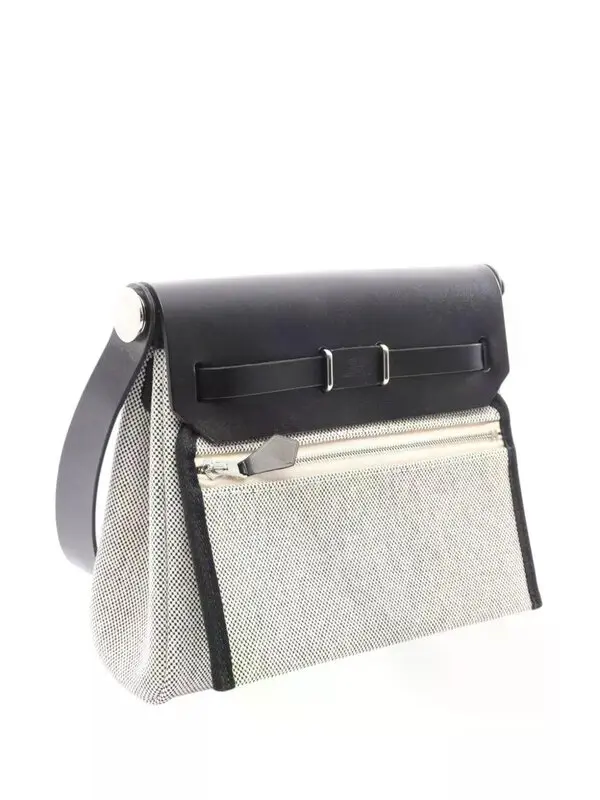 Hermès Military Toile And Vache Hunter Herbag Zip 20 Crossbody Bag - Grey