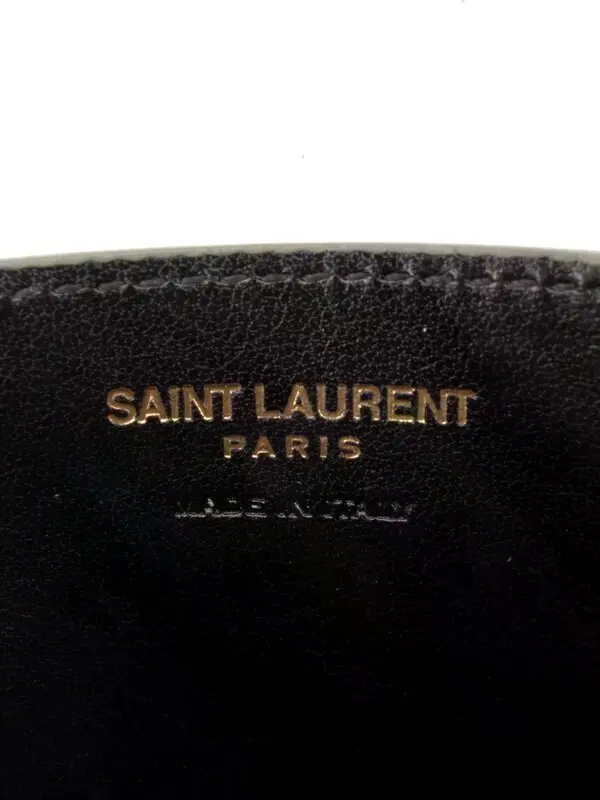 Saint Laurent 2023 Grain De Poudre Matelasse Chevron Cassandre Card Holder - Green