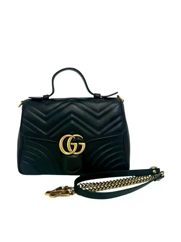 Gucci Gg Marmont Matelassé Leather Top Handle Satchel
