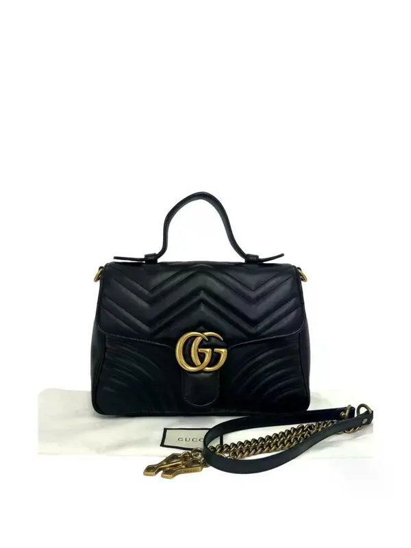 Gucci Gg Marmont Matelassé Leather Top Handle Satchel