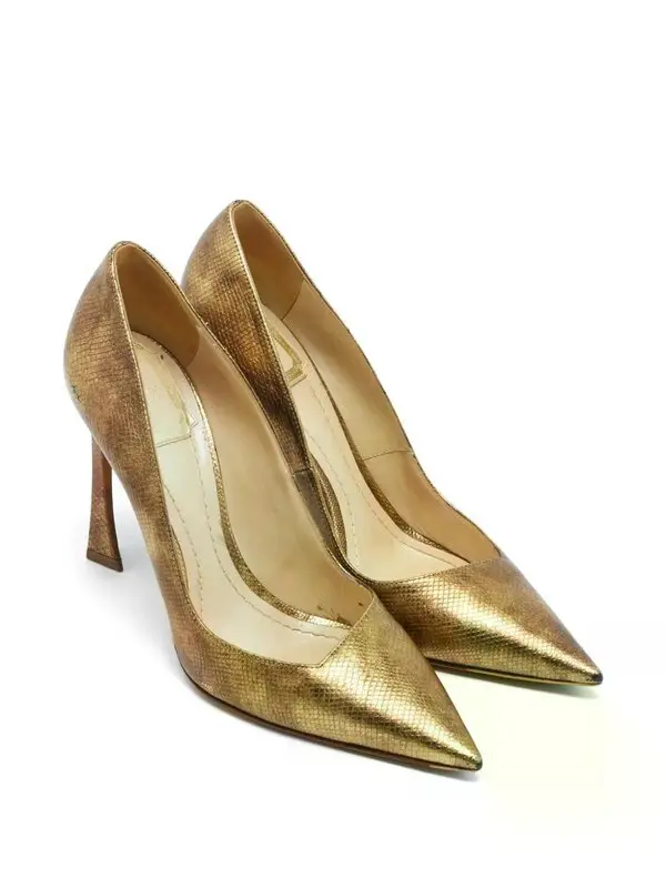 Dior Cherie Pointed-toe Pumps - Gold