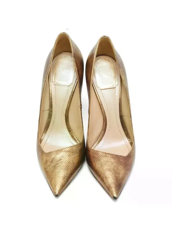 Dior Cherie Pointed-toe Pumps - Gold