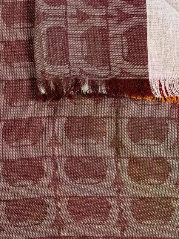 FERRAGAMO Gancini Monogram-pattern Scarf - Red