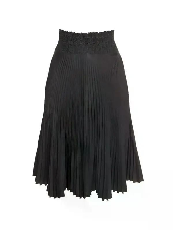 Prada Plissé Smocked-waist Midi Skirt