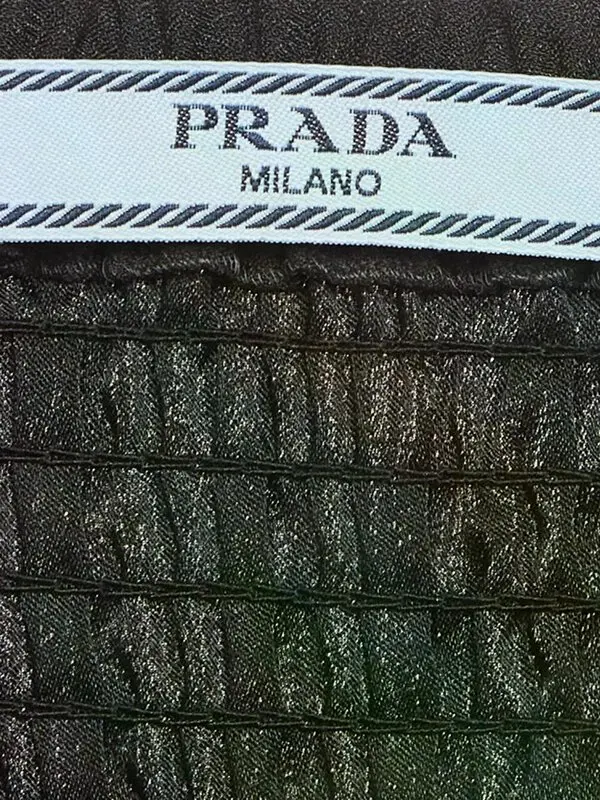 Prada Plissé Smocked-waist Midi Skirt