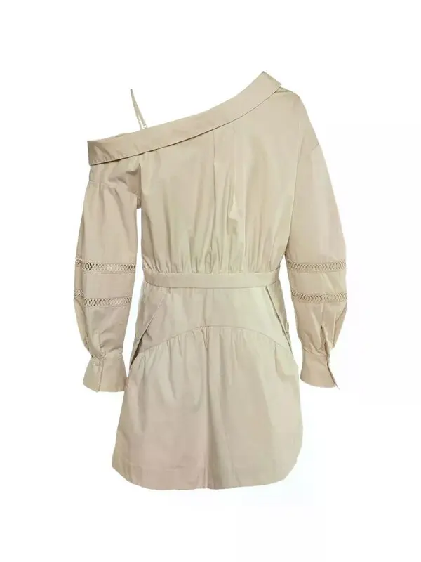 SELF-PORTRAIT One-shoulder Lace Insert Shirt