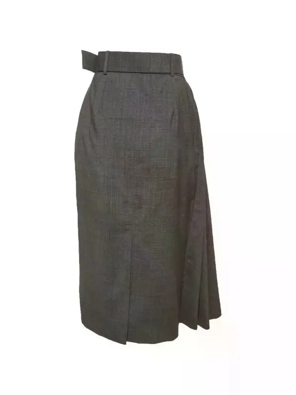 Prada Checked Asymmetrical Midi Skirt