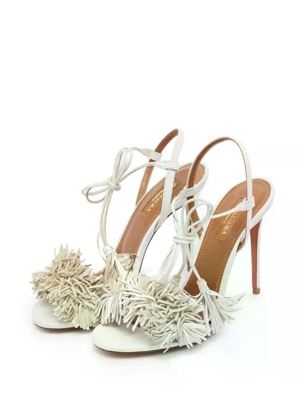 AQUAZZURA Wild Thing Fringed Sandals - White