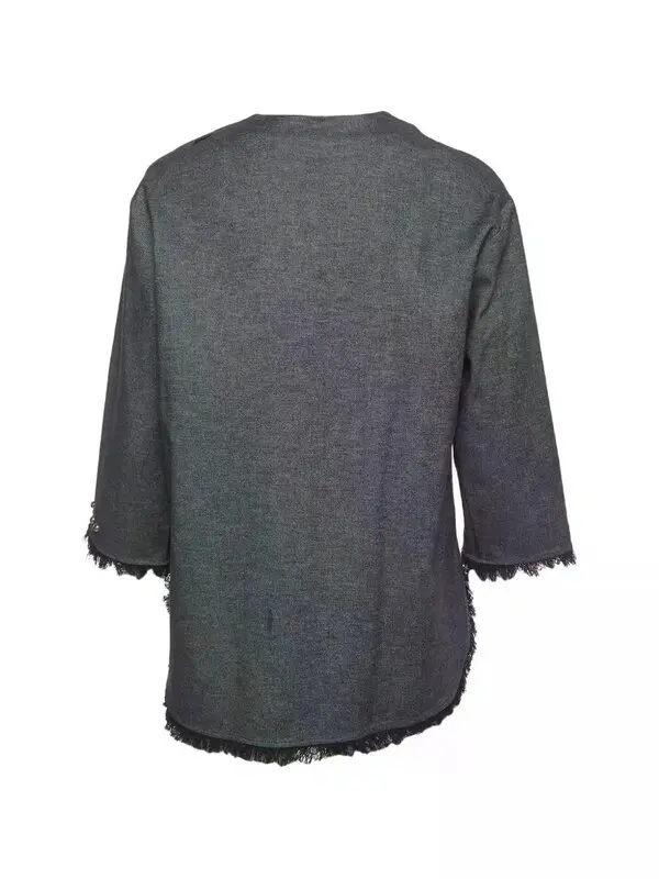 Max Mara Stud-embellished Fringed-edge Blouse