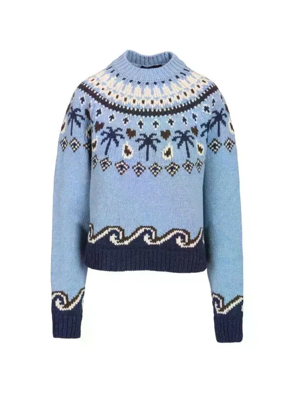 Alanui Fair Isle Palm-tree Sweater