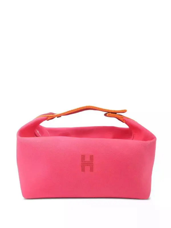 Hermès Gm Bride A Brac Embroidered Logo Canvas Tote Bag - Pink