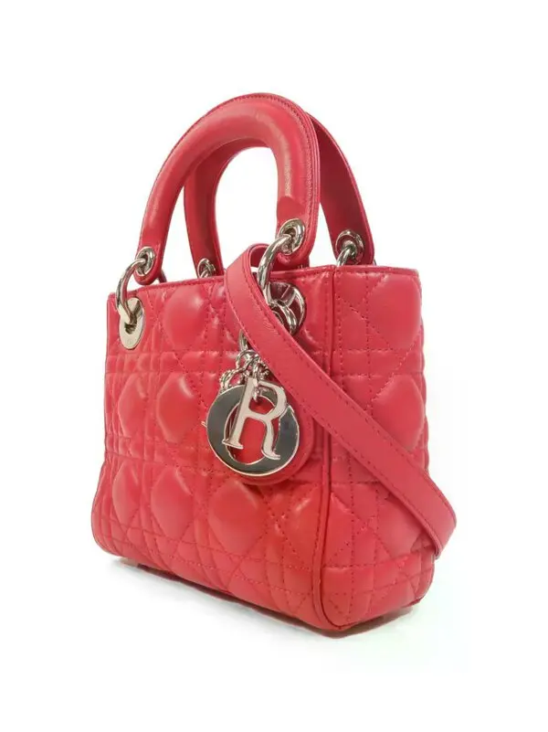 Dior Mini Lady Lambskin Tote Bag - Pink