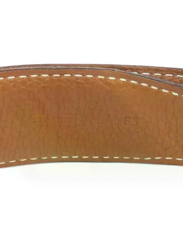 Hermès Constance Leather Belt With Silver-tone H Buckle - Black