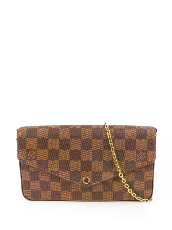 LOUIS VUITTON Damier Pochette Felicie Crossbody Bag - Brown