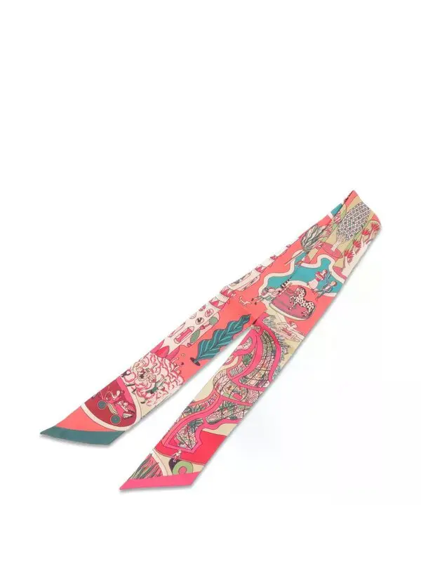Hermès Twilly Graphic-print Scarf - Orange