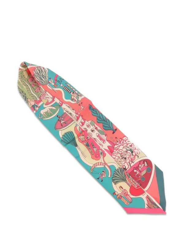 Hermès Twilly Graphic-print Scarf - Orange