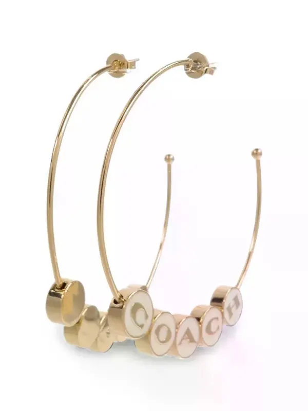 COACH VINTAGE Enamel-detail Hoop Earrings