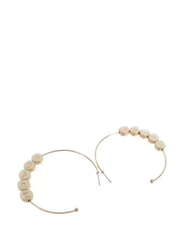 COACH VINTAGE Enamel-detail Hoop Earrings