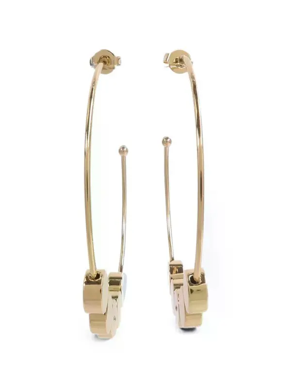 COACH VINTAGE Enamel-detail Hoop Earrings