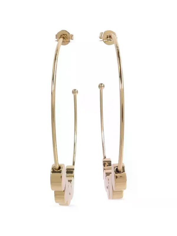 COACH VINTAGE Enamel Detail Hoop Earrings