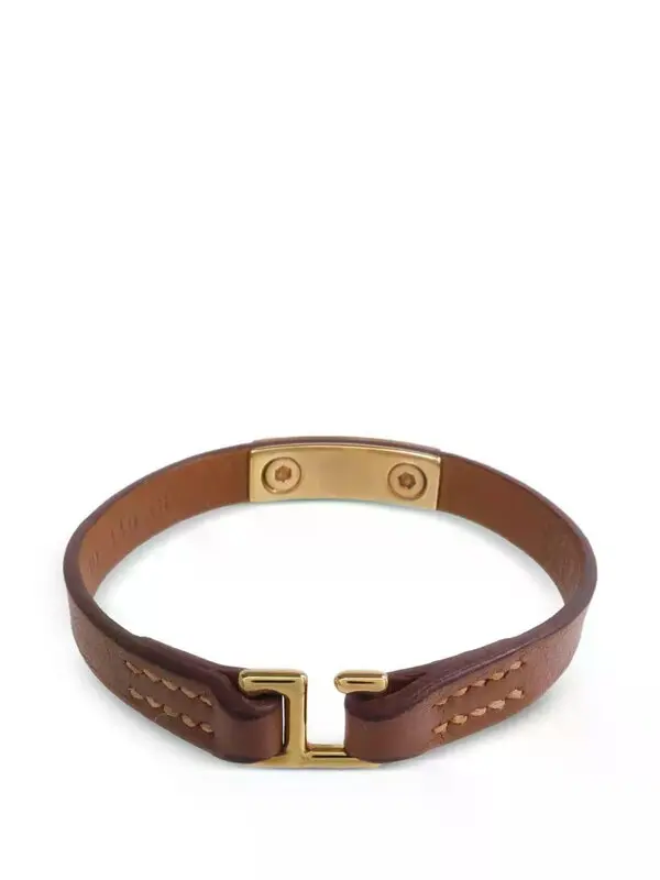 Hermès Mini Rivale Leather Bracelet With Pyramid Studs - Gold