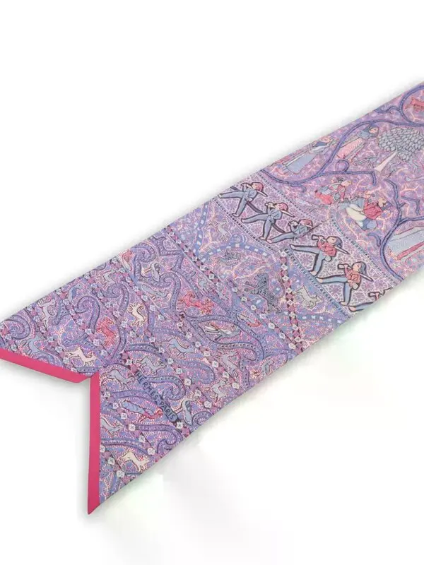 Hermès Maxi Twilly Printed Scarf - Purple
